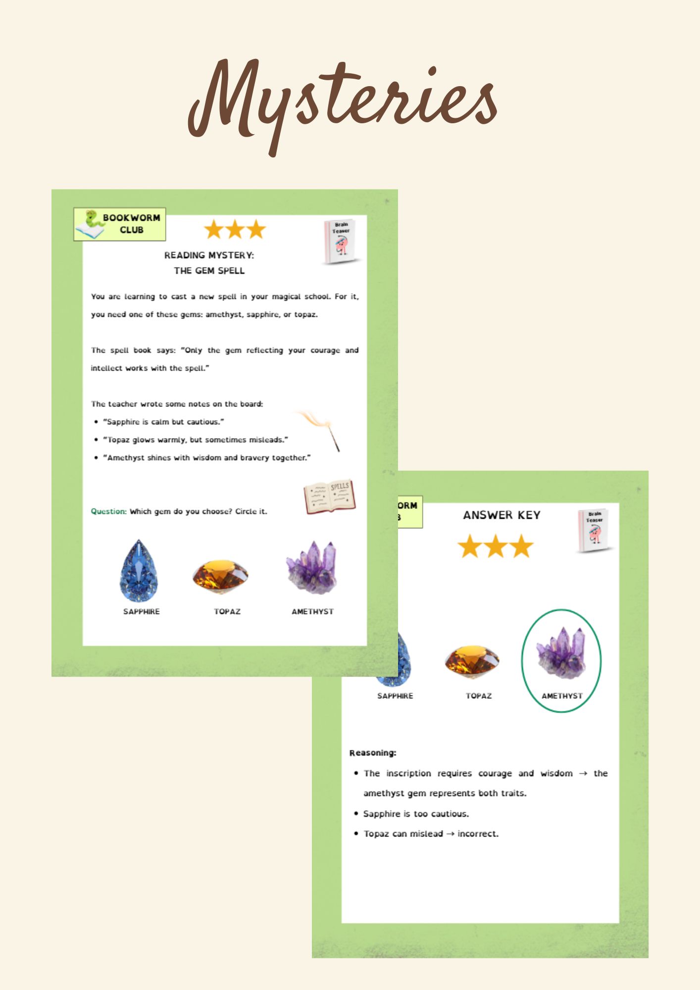 Profes Papel Tijera FREE Sample Brain Teasers: Logic Puzzles, Mysteries ...